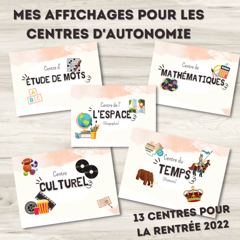 Mes affichages des centres d’autonomie – La classe de Clara