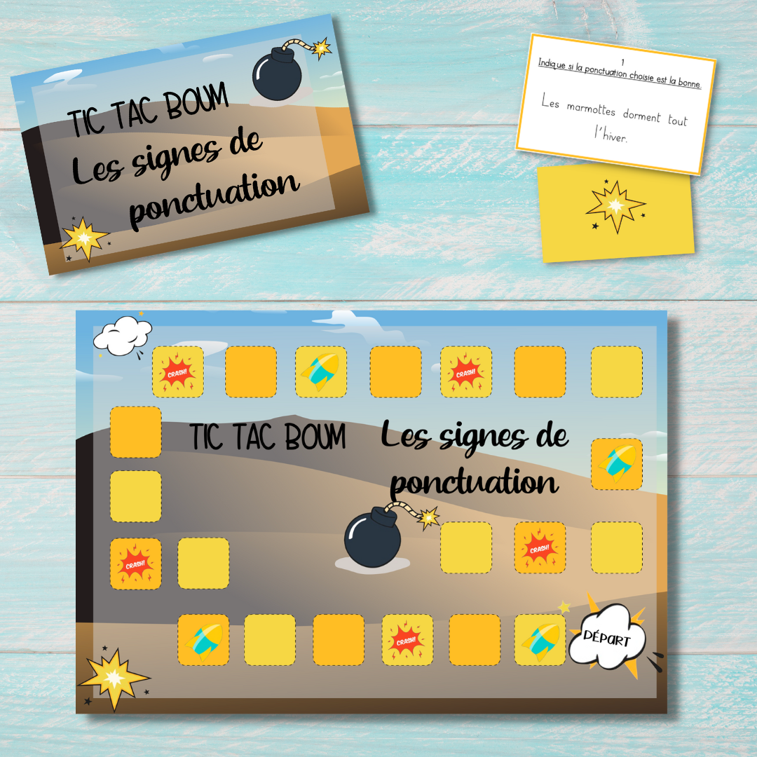 Tic Tac Boum Les signes de ponctuation – Jeu de plateau – La classe de ...
