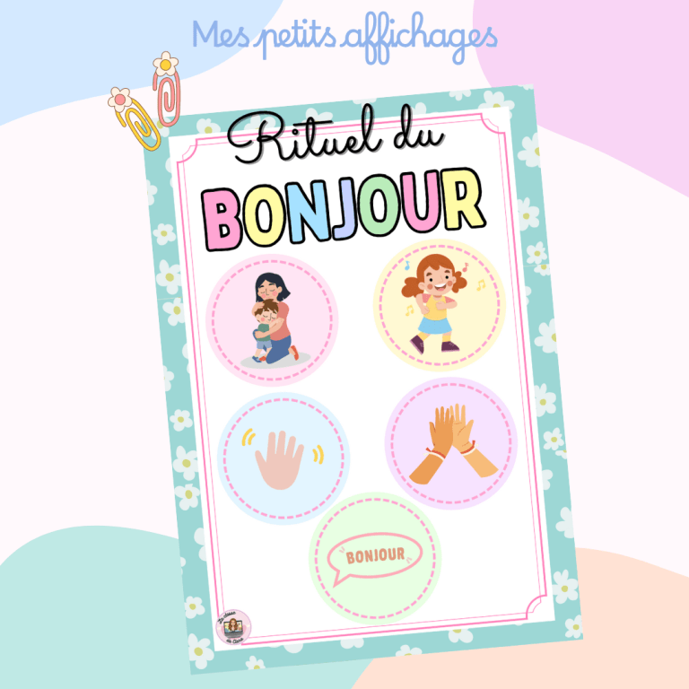 Mes petits affichages – Rituel du bonjour – La classe de Clara