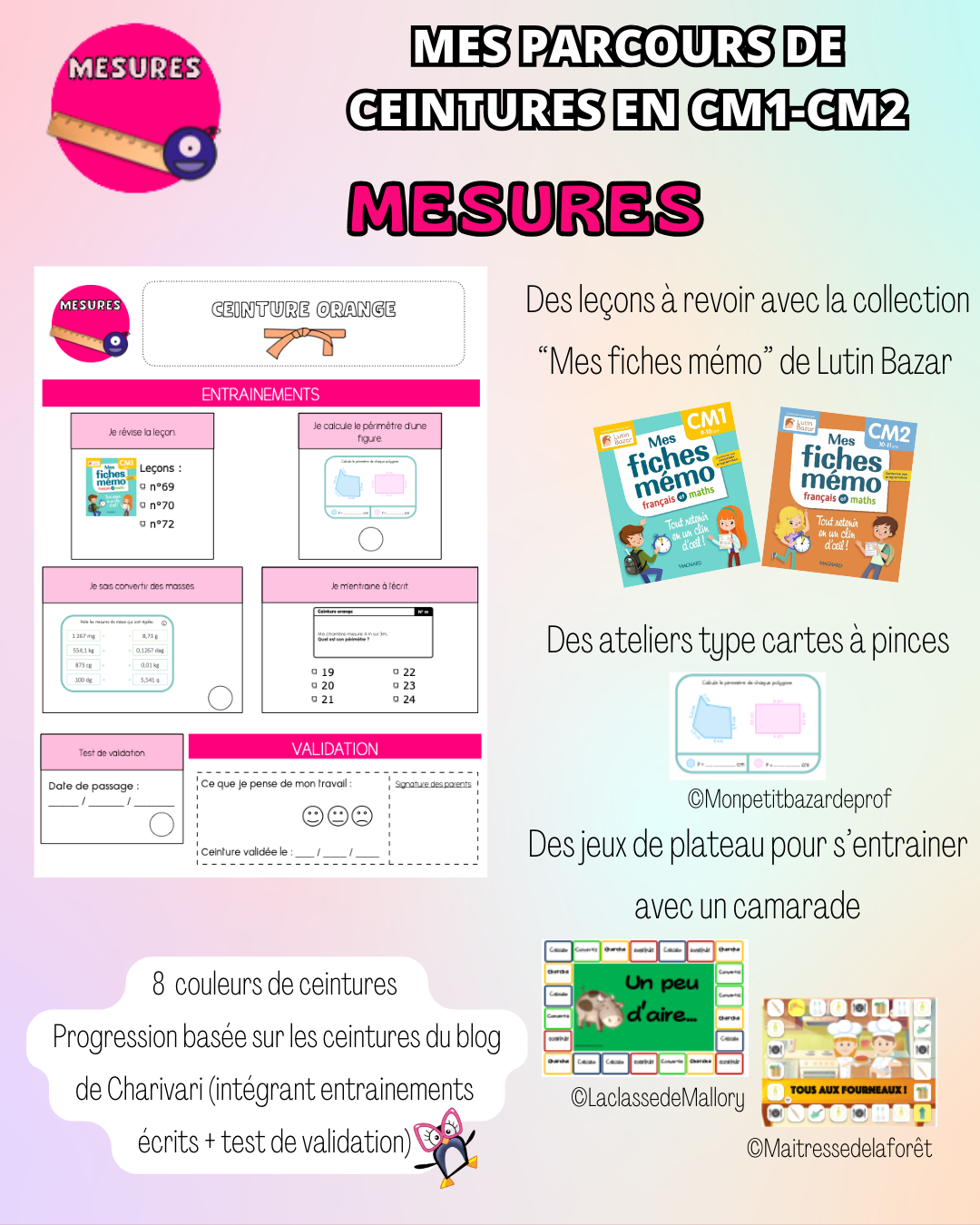 Ceintures de mesures – CM – La classe de Clara