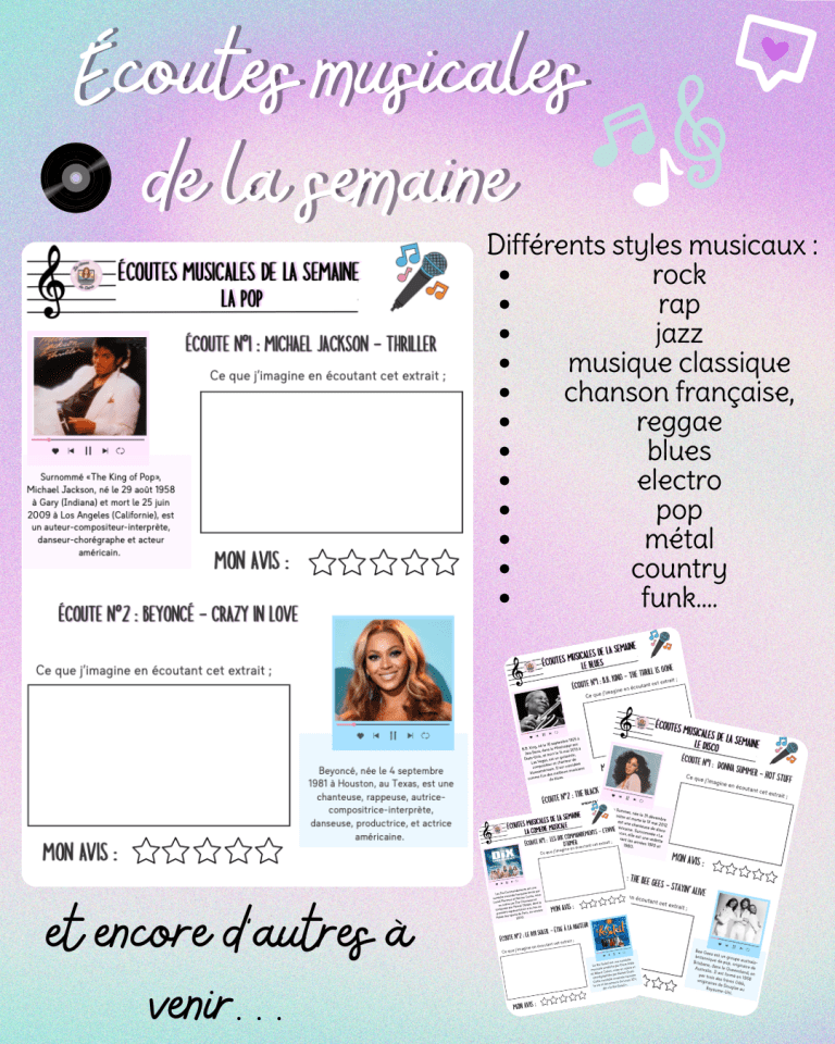 Rituel d’écoute musicale – Nouvelle version – La classe de Clara